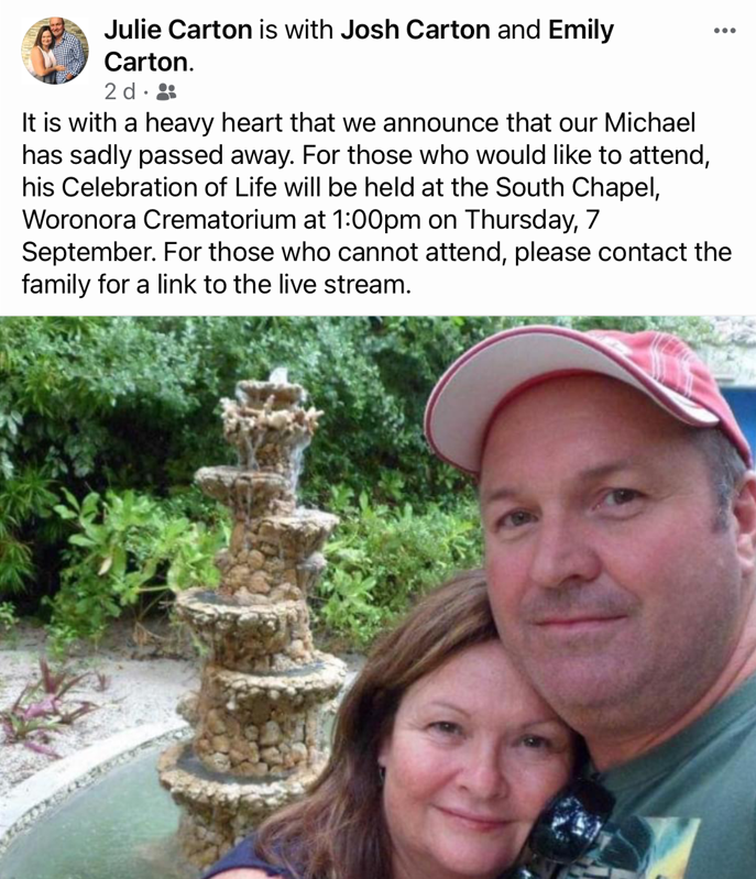 Michael Carton – Passed Away Aged 62 years – OTVA Member's Blog